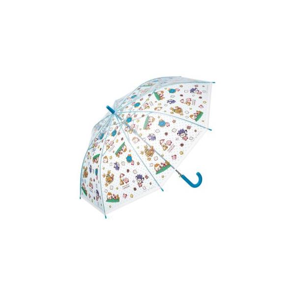 【取寄品 出荷：約5−9日 土日祝除く】かわいいデザインの子ども用ビニール長傘傘骨は軽くて丈夫で折れにくいグラスファイバー