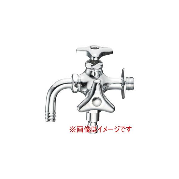 【取寄品 出荷：約2−6日 土日祝除く】ホースをつなぎっぱなしでも手洗いやバケツ等への水ためができる便利な二口タイプです。