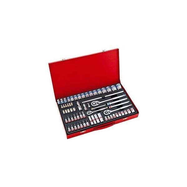 【取寄品 出荷：約5−9日 土日祝除く】SK11 ソケットレンチセット TS-2465M6.3mm、9.5mm、12.7mm差込角のハンドル、ソケットを65点をセットした本格的なソケットレンチセットです。各種ボルト・ナット・ネジの締付け、緩...