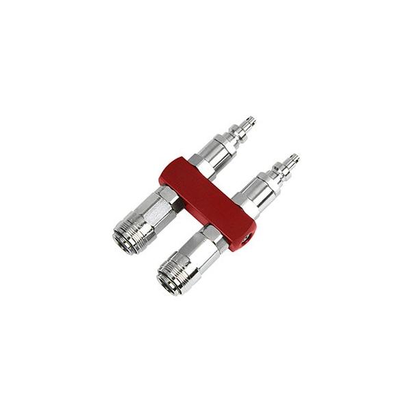 【取寄品 出荷：約5−9日 土日祝除く】SK11 ハイフレンド 2連結・分岐 HF-2P2S木造在来工法やツーバイフォー工法で建築用高圧釘打機の空気流量不足を解消できます。建築用高圧コンプレッサー連結効率化継ぎ手。