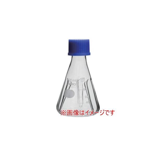 【取寄品 出荷：約2−6日 土日祝除く】耐熱ねじ口三角フラスコにバッフル加工を施し、バッフル（邪魔板）で、効率よく撹拌を行うことができます。