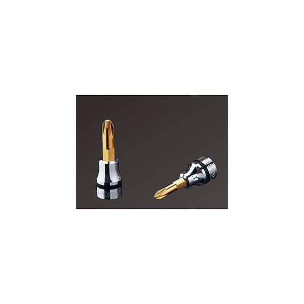 【取寄品 出荷：約5−9日 土日祝除く】KTC(KYOTO TOOL) 京都機械工具 ネプロス 9.5sq. クロスビットソケットNo.2プラス NBT3P-2●TIN(チタン)コーティングにより耐摩耗性を向上。