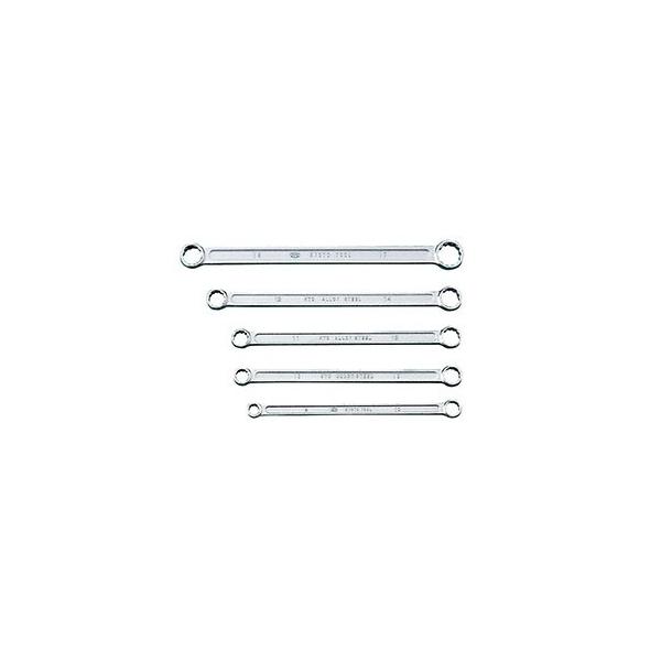 【取寄品 出荷：約5−9日 土日祝除く】【メール便1個まで対象商品】KTC(KYOTO TOOL) 京都機械工具 ストレート ロング めがねレンチセット [5本組] M1505●口径部は応力の集中を防ぐことでボルト・ナットのエッジを傷めにく...