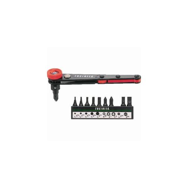 【取寄品 出荷：約2−6日 土日祝除く】オフセットラチェットに使用頻度の高い［［＋］］/［［−］］および六角ビットをセットしています。