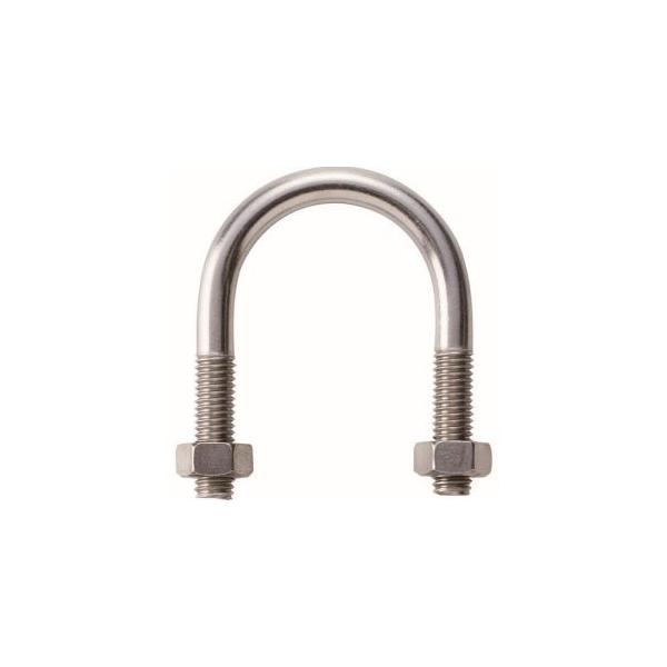 【取寄品 出荷：約2−6日 土日祝除く】【メール便6個まで対象商品】【特長】●U字金具のミリねじ仕様品です。【用途】●SGP管パイプ締め付け金具。●横配管、縦配管に。●ガス管や空調管、配電盤止め用として。