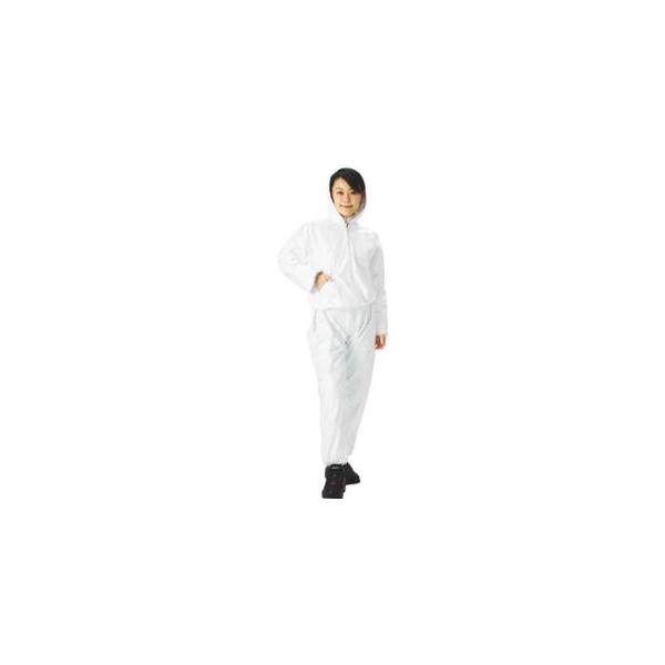 【取寄品 出荷：約2−6日 土日祝除く】●色:ホワイト●サイズ:M●適応身長 cm):152〜164●適応胸囲 cm):76〜92●ウエスト cm):68〜84●帯電防止加工済●使い捨てタイプ●耐水圧:1000mm JIS-L1096試験時...