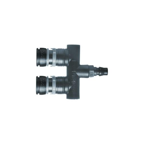 【取寄品 出荷：約2−6日 土日祝除く】【特長】●ツインタイプは、1本の配管を2分岐に拡張する製品です。1つの流体供給源から2〜3つのエアツールを同時に使うために配管を分岐させたい時や、配管途中で回路を分岐させたい場合に大変便利です。●エン...