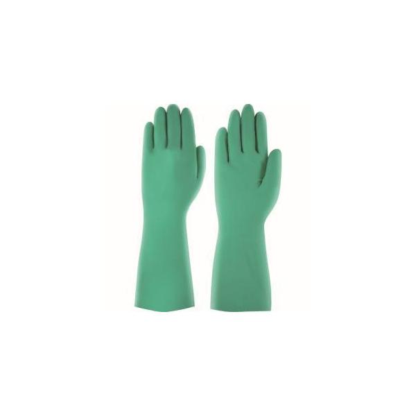 【取寄品 出荷：約2−6日 土日祝除く】耐引裂性、耐突刺性、耐摩耗性に優れ、長期にわたって使用可能なニトリル製中厚手手袋です。