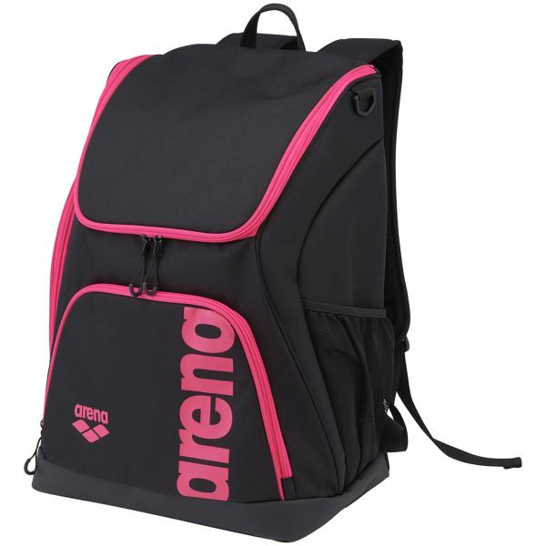 エントリースイマーから学生スイマーまで幅広いユーザーに好まれる定番のバックパック。上部の大きい間口が物の出し入れがしやすく、約35Lの荷物を収納できるので、練習でも試合でも使用用途に合わせて活用可能。サイドに大きめの縦ポケットとメッシュポケ...