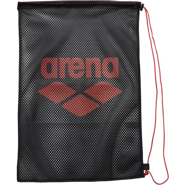 水はけの良いメッシュ素材のメッシュバッグ。メッシュ素材を使用しているので、ビート板・フィン・パドル・シュノーケルなどの濡れるトレーニングツールを収納するのにおススメ。arenaロゴを全面に大きく抑えたインパクトのあるデザイン。[商品詳細]●...