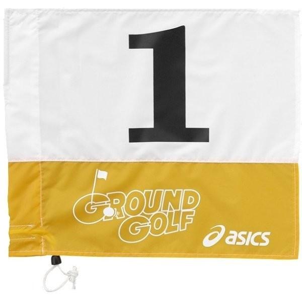 EQ＜GROUND GOLF 備品＞ベーシックなツートーンの旗、ナンバー色をブラックに統一[商品詳細]品　名：旗品　番：GGG069価　格：￥550+税サイズ：H30×L35cm素材名：/ポリエステル・ナイロン生産国：台湾その他：■No:1...