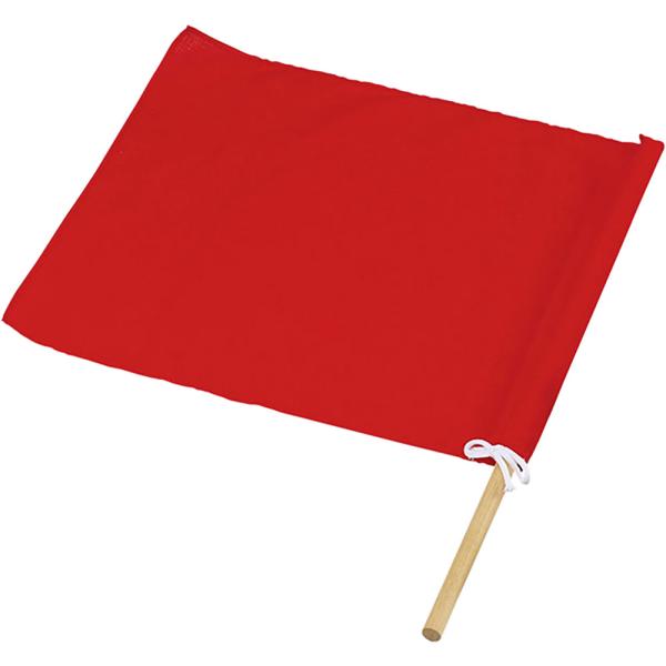 布製の手旗です。[商品詳細]●素材：布、木製●サイズ：柄／φ１．３×４５ｃｍ、旗／幅４２×長さ３０ｃｍ●重量：５０ｇ●原産国：日本[その他]各種伝票（見積書・納品書・請求書・領収書）は、オプションにてご指示下さい。[納期について]発送までの...