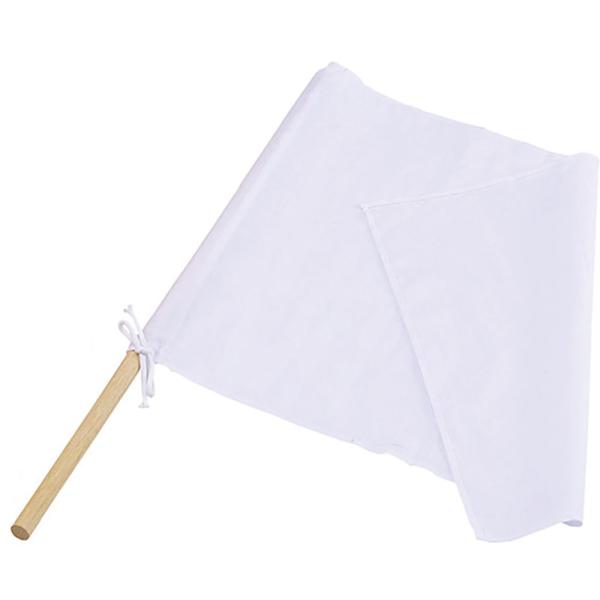 布製の手旗です。[商品詳細]●素材：布、木製●サイズ：柄／φ１．３×４５ｃｍ、旗／幅４２×長さ３０ｃｍ●重量：５０ｇ●原産国：日本[その他]各種伝票（見積書・納品書・請求書・領収書）は、オプションにてご指示下さい。[納期について]発送までの...