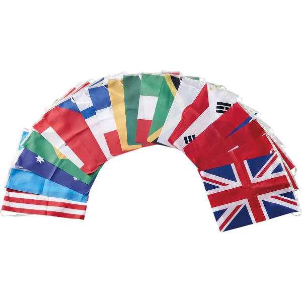 運動会を彩る定番アイテム[商品詳細]●素材：ポリエステル（旗・紐）●サイズ：旗サイズ：縦４５×横３５ｃｍ、全長／約１５．５ｍ●重量：２６０ｇ●原産国：中国[その他]各種伝票（見積書・納品書・請求書・領収書）は、オプションにてご指示下さい。[...