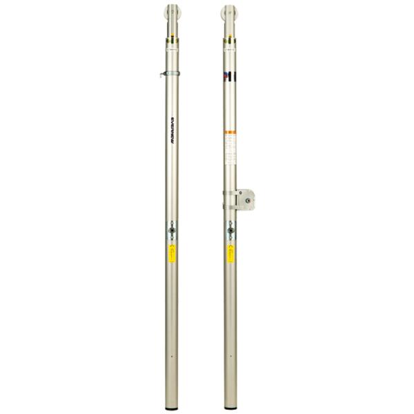 日本バレーボール協会推薦品[商品詳細]●素材：アルミ合金、肉厚７ｍｍ●サイズ：直径７．６３ｃｍ、高さ２００〜２４３ｃｍ（ギア昇降式）●自重：３３ｋｇ／組●埋込部サイズ：１／３０ｃｍ、２／２７ｃｍ／３／２５ｃｍ●仕様：ギア式高さ調節、ＥＫＤ７...