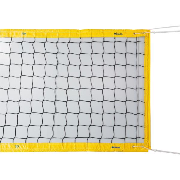 FIVB公認ビーチバレーボール用ネット。[商品詳細]●ネット/ナイロン、上部ワイヤーロープ/高分子ポリエステル、下部ロープ・補助ロープ/ナイロン、サイドロッド/ファイバーグラス、帯/PVC、ケース/ナイロン●台湾●FIVB公認●ビーチバレー...