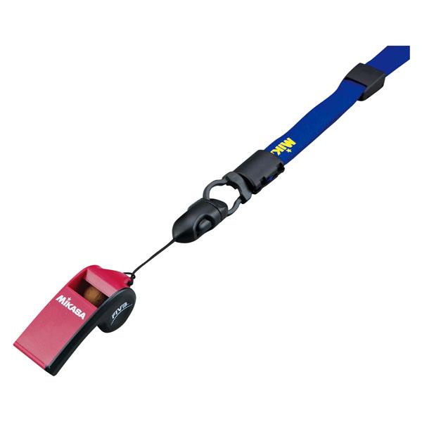 ホイッスル（コルクありタイプ）。高音響、高音量が特長。バレーボールを主とした競技に最適。軽量且つ口にフィットし易い形状のため、長時間の使用も疲れない。[商品詳細]●素材：ＡＢＳ樹脂●重量：ボディ５．２ｇ●ひも付き（ナイロン製、安全パーツ付き...