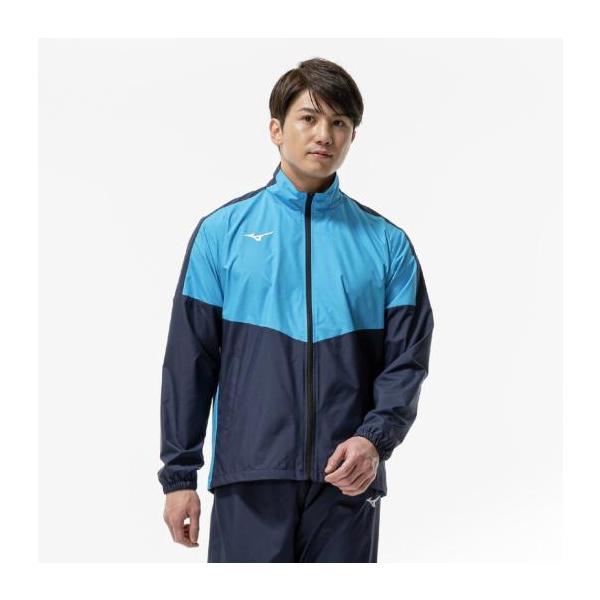 防風生地を採用し、スポーツ時に重宝するブレーカージャケット[商品詳細]●価格：￥9,790(税込)●品番：32MEC120●サイズ：XS、S、M、L、XL、2XL、3XL●色展開：01/ホワイト×ブラック24/ディーバブルー×ディープネイビ...
