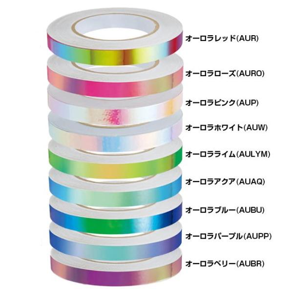 オーロラのように、光や角度、見る場所でカラーを変えるデコレーションテープ。テープ１巻でフープ１〜２本が目安です。[商品詳細]●素材：ポリエチレンテレフタレート、ポリプロピレン貼り合わせ（裏面粘着）●サイズ：幅１．５ｃｍ、長さ３３ｍ[納期につ...