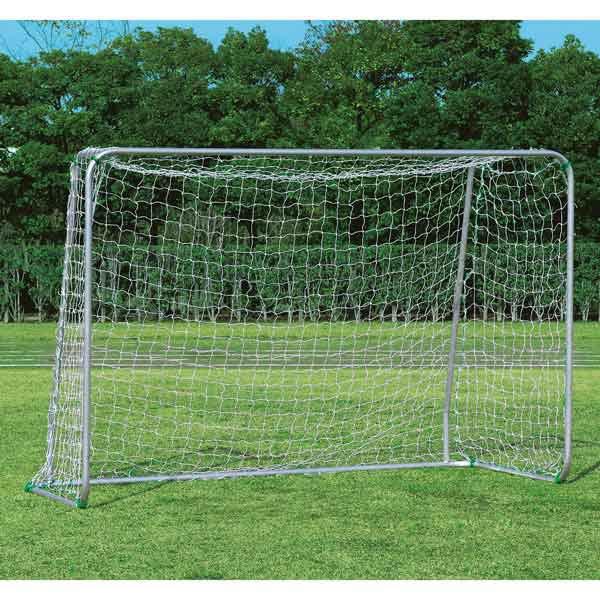 アルミ４０ｍｍ丸フットサルゴール[商品詳細]●サイズ：前部２×３ｍ、上部奥行９０ｃｍ、下部奥行１３０ｃｍ●重さ：２６ｋｇ／組●材質：主材／アルミ（直径４０×肉厚２ｍｍ）●専用ネット付●２台１組●組立簡単アルミフットサルゴール、ボルトはサビに...