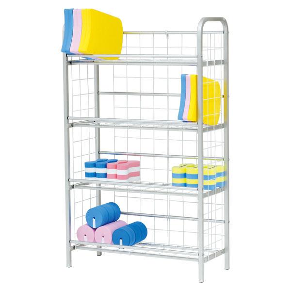 全段メッシュタイプで収納に優れた整理棚。[商品詳細]●サイズ：４段（金網棚つき）、幅９６×奥行４９．５×高さ１６０ｃｍ●重さ：１１ｋｇ●収納：ビート板（厚さ３ｃｍ約１２０枚）●材質：本体／アルミ製、金網／スチール製[その他]各種伝票（見積書...