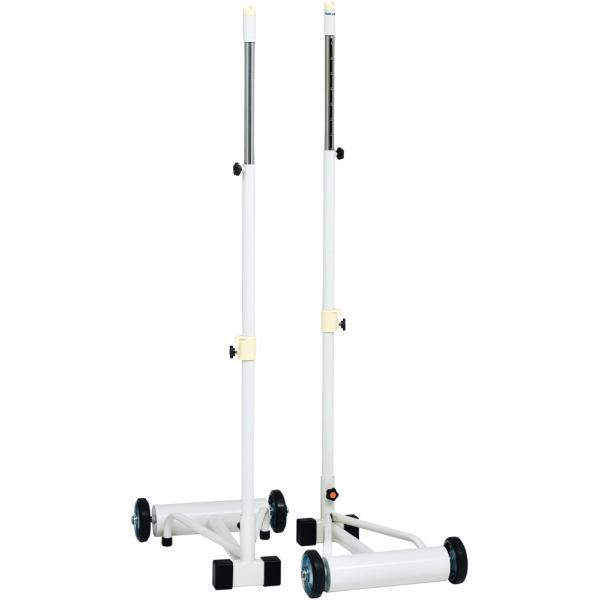 移動式支柱は練習用です。ネットを強く張る場合はサンドウエイト等の重しをのせご使用ください。移動しやすく、耐久性のある１５ｃｍスチールホイールキャスター採用[商品詳細]●素材：支柱スチール４０ｍｍ（肉厚２．３ｍｍ）●サイズ：高さ１３０〜２００...