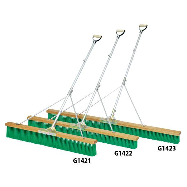 サビに強く高強度なアルミ柄、補強入り一体型大型ジョイント金具採用。補強は丈夫な丸パイプを使用しています。整理に便利な固定フック、握りやすい固定グリップ付き。[商品詳細]●サイズ：柄／２５．４ｍｍ×１４５ｃｍ、ブラシ／幅１５０ｃｍ、毛の長さ約...