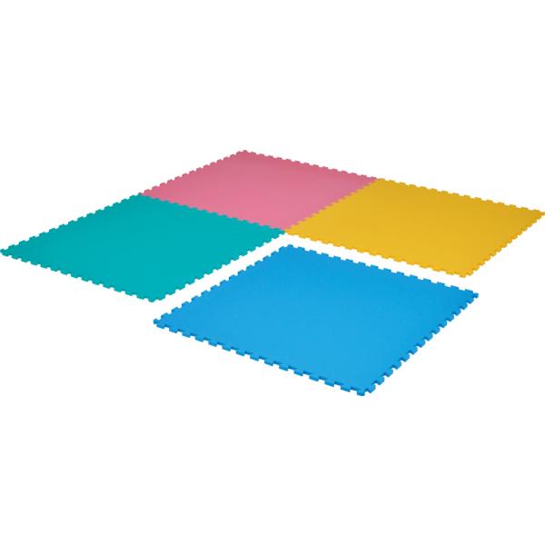 高い衝撃吸収力に加え、防炎、抗菌、消臭の機能を持ったマットです。[商品詳細]●４枚１組カラー（青、緑、赤、黄）●サイズ：１００×１００×１．５ｃｍ（枚）●重さ：約３．８ｋｇ／組●素材：ＥＶＡ（防炎加工・茶殻入り抗菌・消臭フォーム）●抗菌、防...