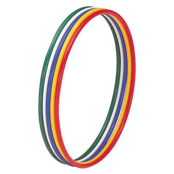 新体操はもちろん、運動会の障害物競争、マスゲームやフラフープなど様々なシーンでご使用いただけます。[商品詳細]●サイズ：内径６０ｃｍ●重量：１ｋｇ／組●５色１組（白・赤・黄・青・緑）●素材：ポリエチレン１８ｍｍパイプ（抗菌仕様）[その他]各...