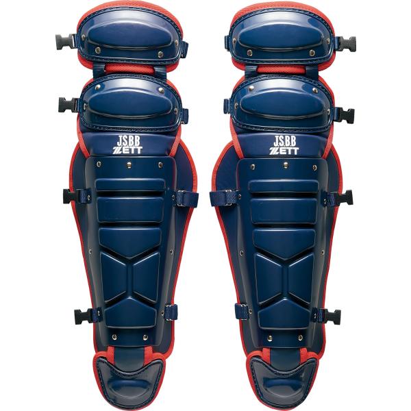 ベーシックな軟式用レガーツ。ネイビーにレッドの差し色でユニホームカラーにコーディネート出来るモデル。[商品詳細]●ポリエチレン●日本●ダブルカップ、ワンタッチ着脱式[納期について]出荷までに３〜５営業日（土・日・祝日を除く）頂戴しております。