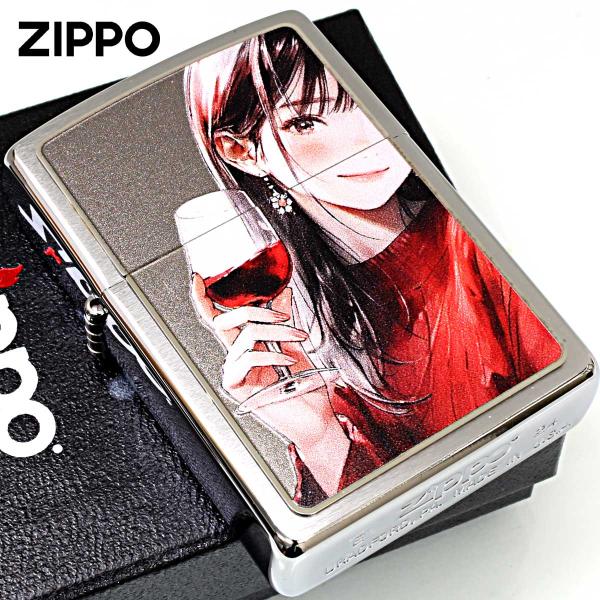女性のアルコールドリンクを飲む表情が、色っぽいセクシーなZIPPOです。まるで、隣に彼女が居るかのような雰囲気！心揺さぶられるデザイン！！飲みに行く日に使ってみてわ如何でしょうか？ケース形状：レギュラー・ケース加工表面処理：ブラッシュドクロ...