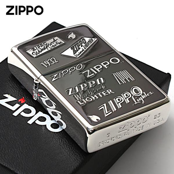 歴代で根強い人気のZippoロゴを両面に散りばめたデザインです。あなたのお気に入りロゴが見つかるかも？！ついつい見入ってしまいます。Zippoの歴史が感じられる逸品！！※いぶしやユーズド加工には個体差がございます。予めご了承下さい。ケース形...