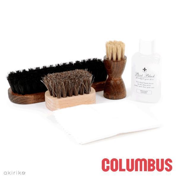 ■セット内容●ホコリ落とし用　馬毛ブラシ×１●クリーム塗布用　豚毛ブラシ×１●磨き込み用　豚毛ブラシ×１●シュークリーナー（靴用汚れ落とし　３０ｍＬ）×１●クロス×１■特　長●3種類のブラシとクリーナー、クロスを組み合わせたセットです。●「...