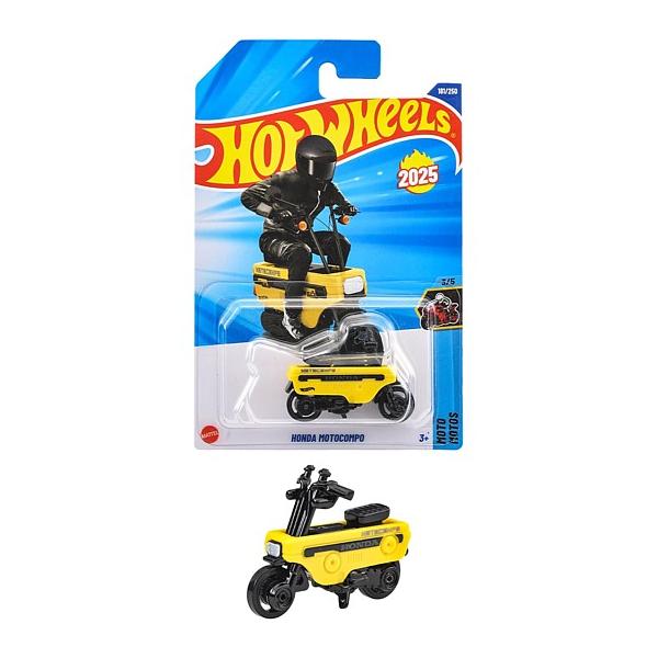 マテル ホットウィール ベーシックカー ホンダ モトコンポ (JFN73-9866)●1981年登場のホンダの新型小型車、シティの荷室に積み込んで運べる原付バイク、というコンセプトで発売されたモトコンポ。ハンドルとシート、サイドステップは折...