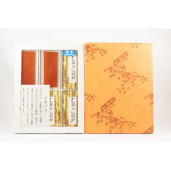 さなづらはサナヅラ葡萄の果肉、果汁を、清純そのものの味や香りや色つやまで少しも損なわず、そのままに生かした手作り銘菓です。甘酸っぱくさわやかな味わいです。山葡萄にはポリフェノールが豊富で生活習慣病の予防にも効果が期待されます。■社名：有限会...