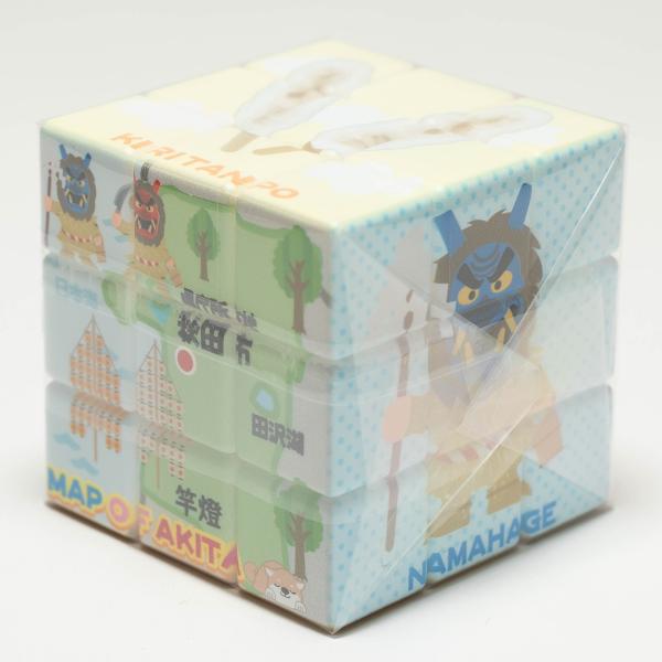 秋田県の名物が描かれた「ルービックキューブ」ができました。６面の絵柄は「なまはげ」「秋田犬」「きりたんぽ」「比内地鶏」「秋田県地図」。高難易度。製造元：秋田県産株式会社サイズ：約 57mm × 57mm × 57mm対象年齢：６才以上配送方...