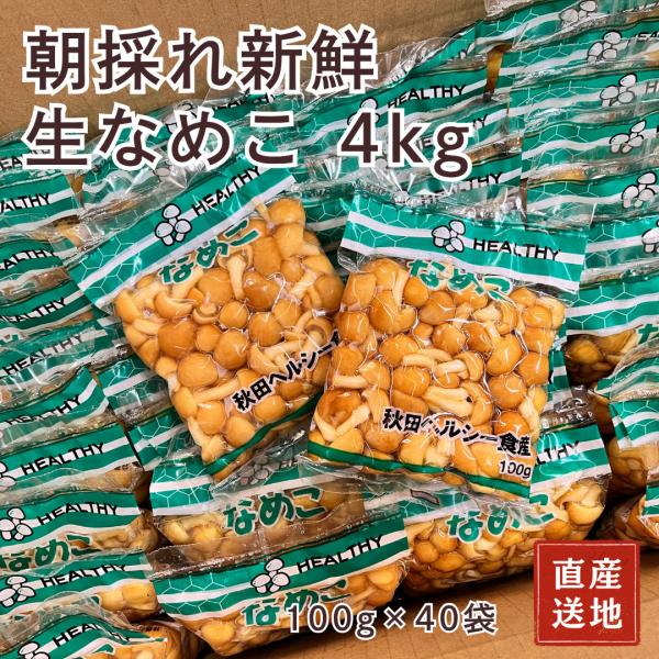 キーワード：なめこ 生なめこ 秋田県産 菌床栽培 朝採り 生 地物 野菜 菌活 腸活 まとめ買い 国産 ギフト お取り寄せ 冷凍保存可能 ヌメ活 夏バテ予防・産地： 秋田県産・内容量：100g×40袋（4kg）・商品形態：冷蔵・配送方法： ...