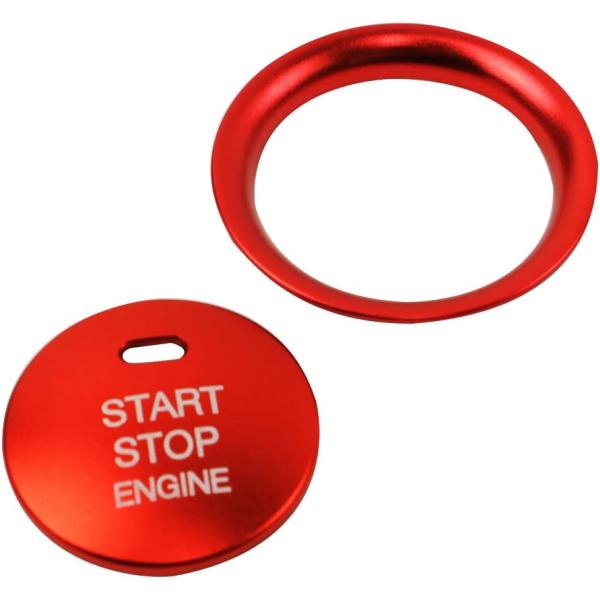 【セット内容】スタートボタンカバー×1、スターターリング×1　【サイズ】スタートボタンカバー直径：30mmスターターリング外径：30mm内径：39mm【対応車種】マツダ CX-4 CX-5 アクセラ アテンザ (社外品)車のスタートボタン、...