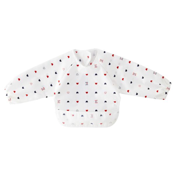 エプロン　トリコロール　袖付き【日本製　出産準備　出産祝い　離乳食　お食事　食べこぼし　防水　男の子　女の子】