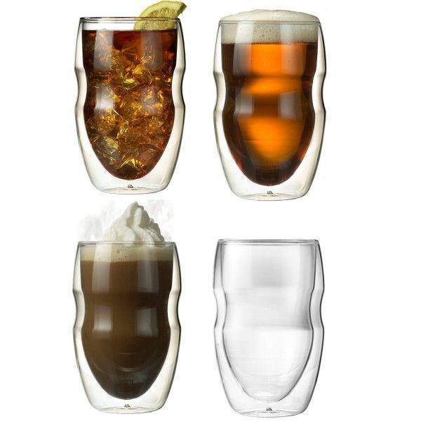 アメリカで人気のOzeriのダブルウォール耐熱・保温グラス 4個セットですダブルウォールデザインによって飲むのがより一層楽しくなります。ブランド： Ozeri（アメリカ）素材： ホウケイ酸ガラス（ボロシリケイトガラス）ホウケイ酸ガラスは、熱...