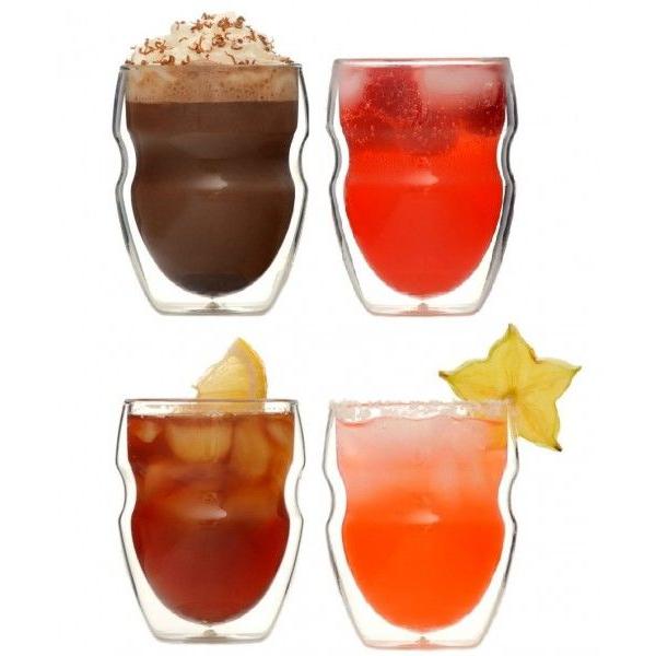 アメリカで人気のOzeriのダブルウォール耐熱・保温グラス ４個セットですダブルウォールデザインによって飲むのがより一層楽しくなります。ブランド： Ozeri（アメリカ）素材： ホウケイ酸ガラス（ボロシリケイトガラス）ホウケイ酸ガラスは、熱...