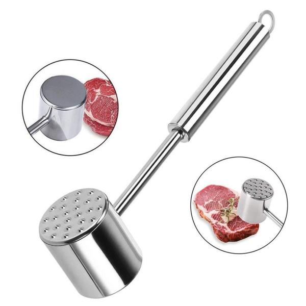 サイズ： 約26×5×5.8cm 重量： 約440ｇ ステンレス食洗器可肉を食べやすくするために叩いて繊維を切断することを用途とする調理器具【納期について】商品（並行輸入商品）は、アメリカ倉庫からの直送となりますので、ご注文後、お届けまでに...