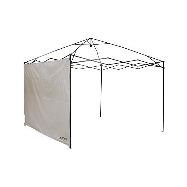組立サイズ:約298×306×H189cm製品重量:約740g材質:ポリエステル150D・シルバーコーティング1,000mm防水UV加工、原産国:中国付属品:ペグ3本、ペグ収納袋特徴:サイドからの日差し・雨風の吹き込みをカット。キャンプサイ...