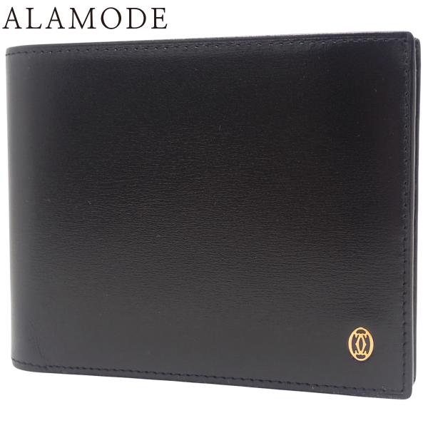 【BIGお買い物ラリー★30%OFFセール中】カルティエ CARTIER 二つ折り財布 ブラック レディース 中古 Cartier（カルティエ） パシャ ドゥ 二つ折り財布 ウォレット 札入れ