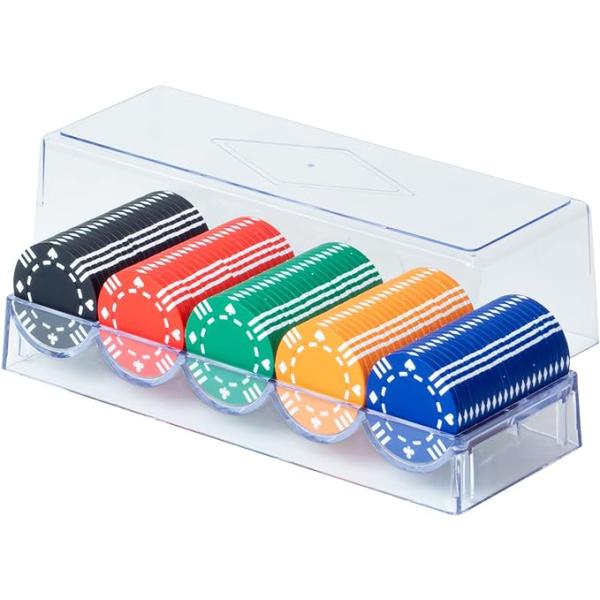 ・デザイン : スペード・ハート・クローバー・ダイヤ・直径 : 約 40 mm / 枚　■厚さ : 約 3.3 mm / 枚　■重さ : 約 8 g / 枚　■材質 : ABS・ケースサイズ : 約 W 210 × D 80 × H 60 ...