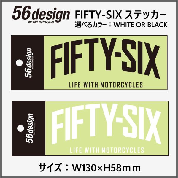 「life with motorcycles」をコンセプトに、商品の「デザイン」を通してオートバイ生活の楽しみ方を提案する56designのステッカーです。■ステッカーサイズ：W130×H58mm■文字がアーチ状にカーブしたデザインタイプで...