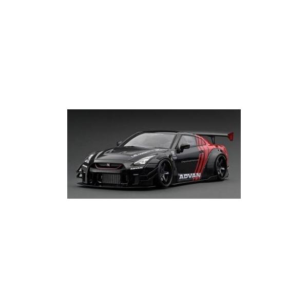 【発売日：2022年05月21日】LBWK GT-R R35 type 2 を1/43スケールレジンモデルで再現。ボディカラー：ブラック/レッド。ADVAN Racing GTタイプ20インチホイール(ブラック）装着、カーボンボンネット仕様...