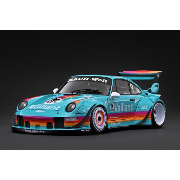 【発売日：2027年01月31日】「RWB 993」を1/18スケールレジンモデルで再現。ボディカラー：グリーン。Rotiformタイプ 前：ディッシュ&amp;スポーク18インチホイール(ホワイト）、後：スポークホイール(ホワイト）にロー...