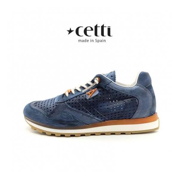 Cetti made in Spain / #C848-251 カラー：navy（ネイビー）スペインのオールレザーのスニーカーCetti 。スムース革、細かなメッシュ革と様々な革をミックスさせ、リュクスな雰囲気を醸す大人メンズの足元にピッタ...