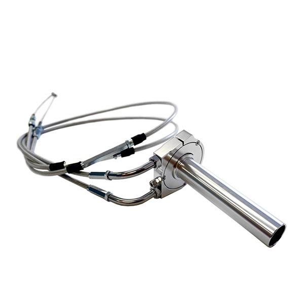 【メーカー名】　当店オリジナル【適合車種】　カワサキ ZZR400(1993〜2006) 【QUA】■本体材質：高級アルミ削り出し(薄型 約14mm)■ワイヤー：ビニールコーティング加工済み ステンレス製 日本製【セット内容】■ハイスロット...